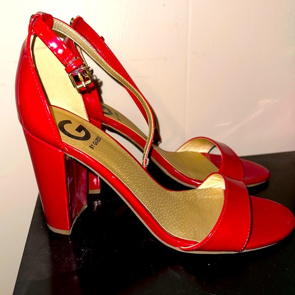 G by Guess | Shoes | Guess Red Sandal Heels | Poshmark